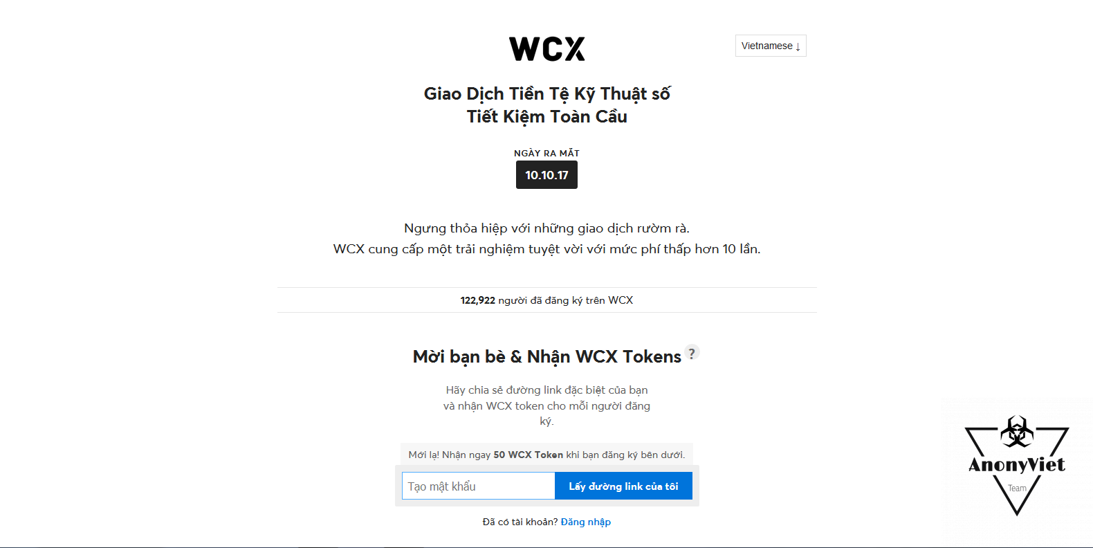 WCEX là gì và cách nhận loại tiền ảo WCX miễn phí - AnonyViet