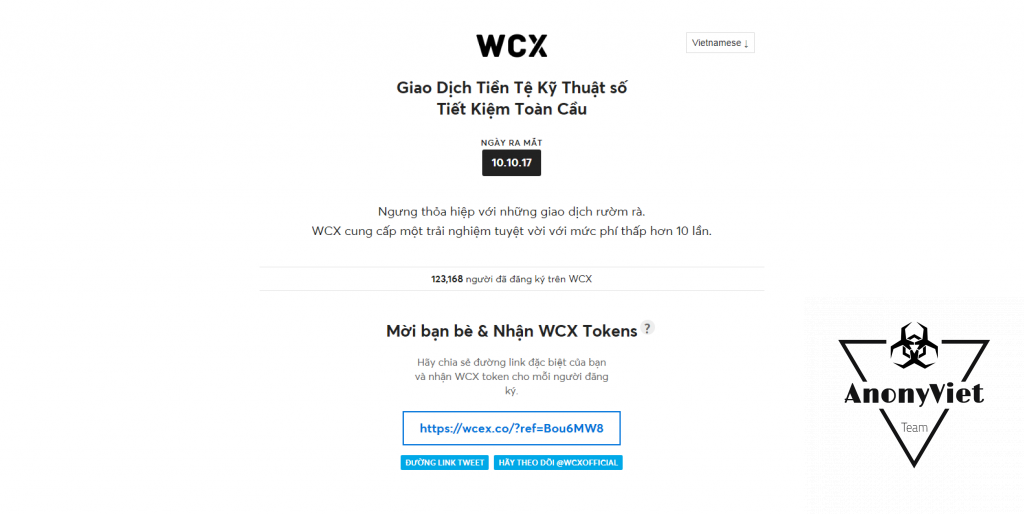 WCEX là gì và cách nhận loại tiền ảo WCX miễn phí - AnonyViet