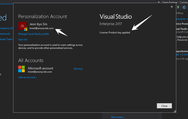 Share license key Visual Studio Enterprise 2019 - AnonyViet - English ...
