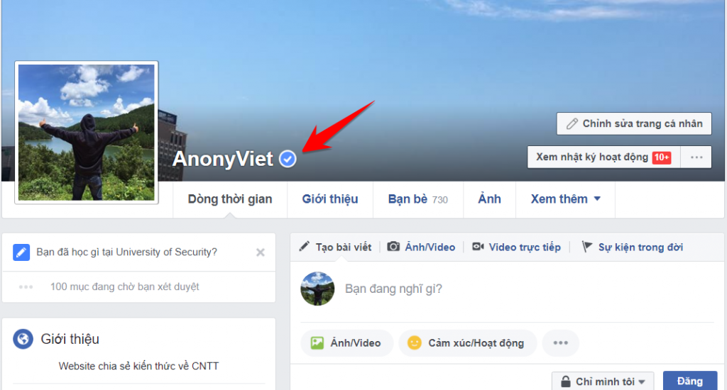Share the code to create Facebook Green Tick - AnonyViet - English Version