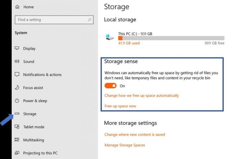 Configure Storage Sense to automatically delete junk files to increase ...