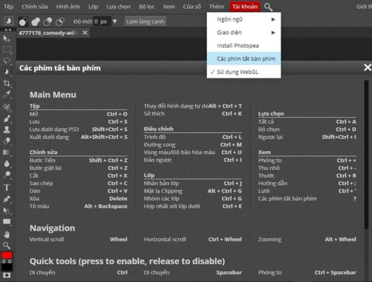 Instructions for editing photos online with Photopea - A tool to ...