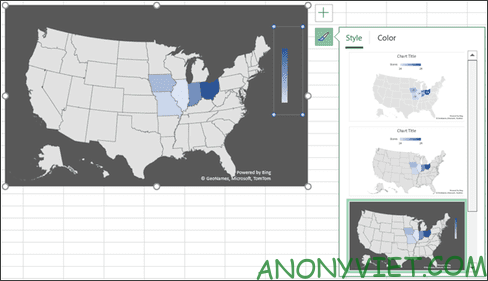 How to Create a Map Chart in Microsoft Excel - AnonyViet - English Version