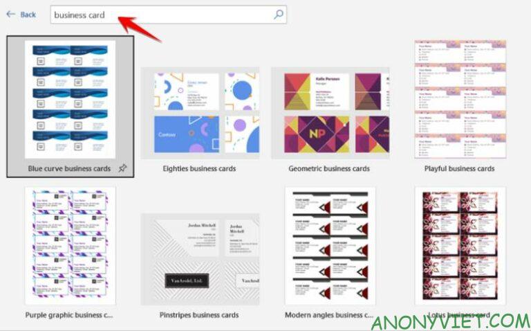 How to design a business card with Microsoft Word - AnonyViet - English ...