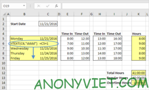 Lesson 64: How to create a timetable in Excel - AnonyViet - English Version