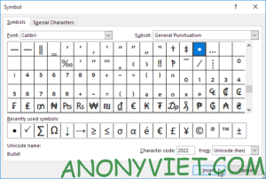 Lesson 79: How to use bullets in Excel - AnonyViet - English Version