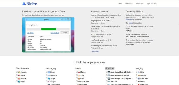 Ninite - Install many software with just 1 click on Windows - AnonyViet ...