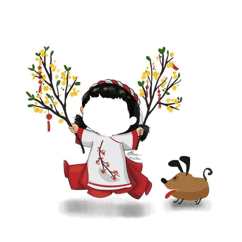 Instructions for putting faces into cartoon Tet photos - AnonyViet ...