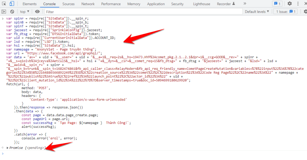 Code tạo Page tự động trên Facebook - AnonyViet
