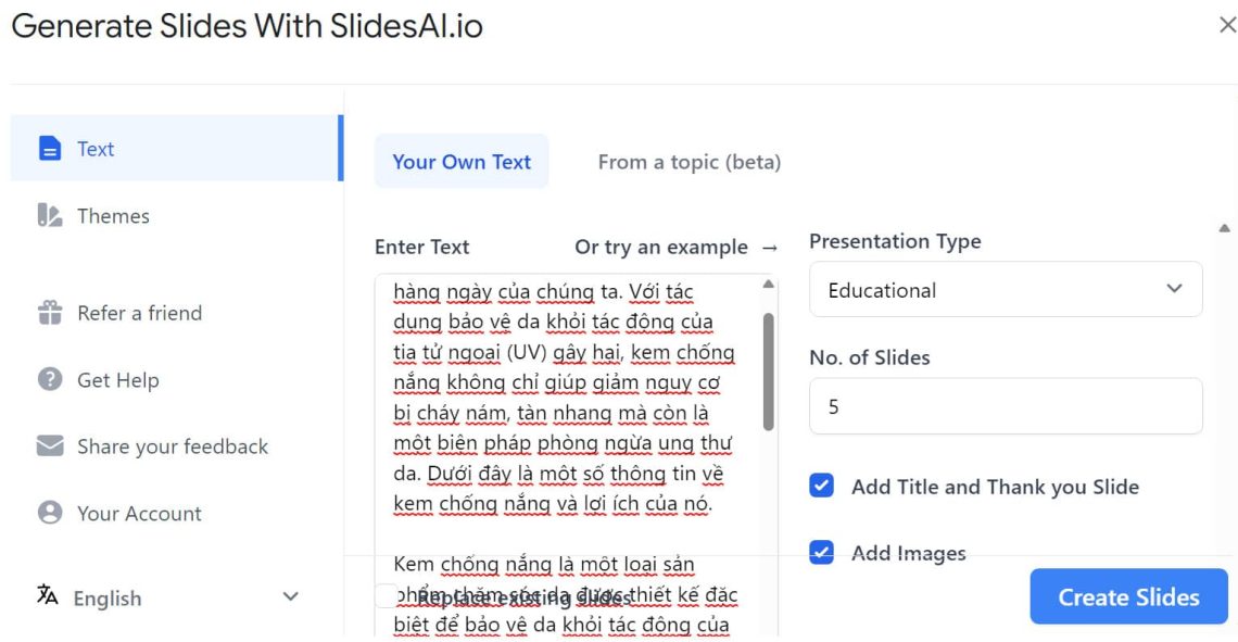 Tạo bài thuyết trình với ChatGPT và Google Slides trong 30s
