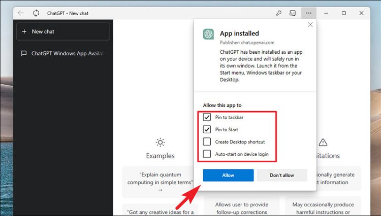 Cách cài ChatGPT như một ứng dụng trên Windows 11 - AnonyViet