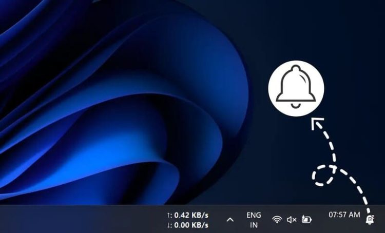 How to hide notification bell icon on Windows 11 Taskbar - AnonyViet ...