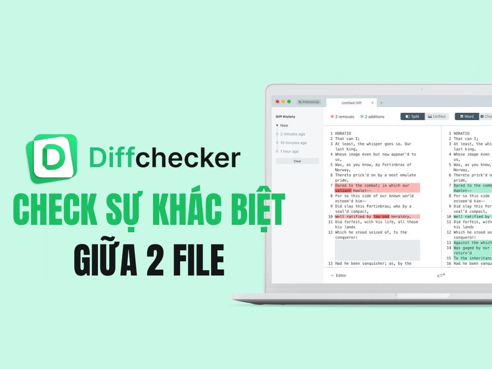 Hướng dẫn tìm nội dung khác nhau 2 văn bản bằng Diffchecker - AnonyViet