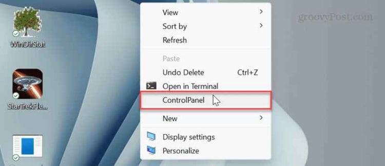 Cách thêm Control Panel vào menu chuột phải Windows 11 - AnonyViet