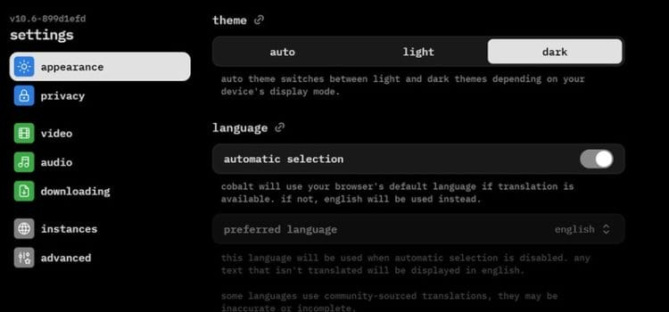 Cobalt.tools: High quality video download tools and music up to 8k - AnonyViet - English Version